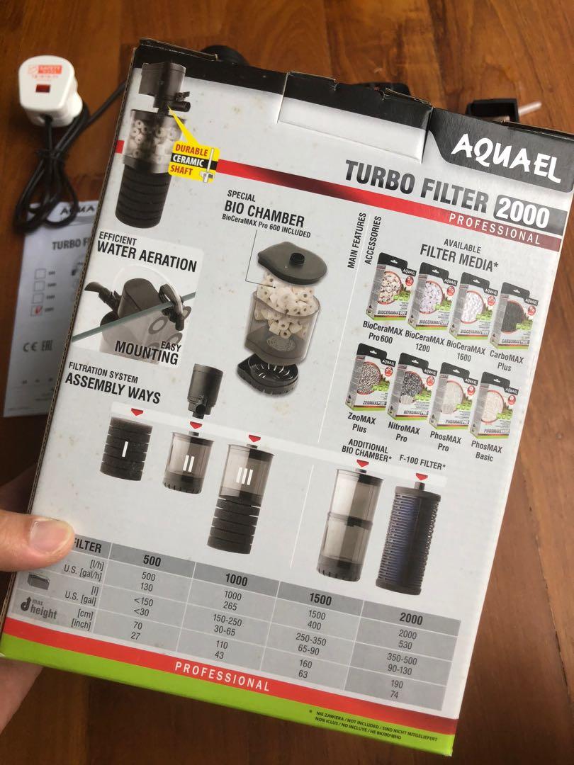 Aquael turbo filter 2000 professional. Free accessories, Pet Supplies ...