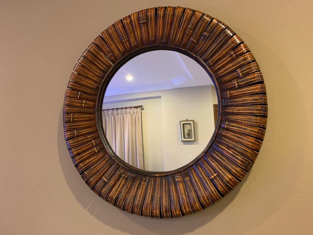 Bamboo Mirror 62cm Diameter, Furniture & Home Living, Furniture, Tables ...