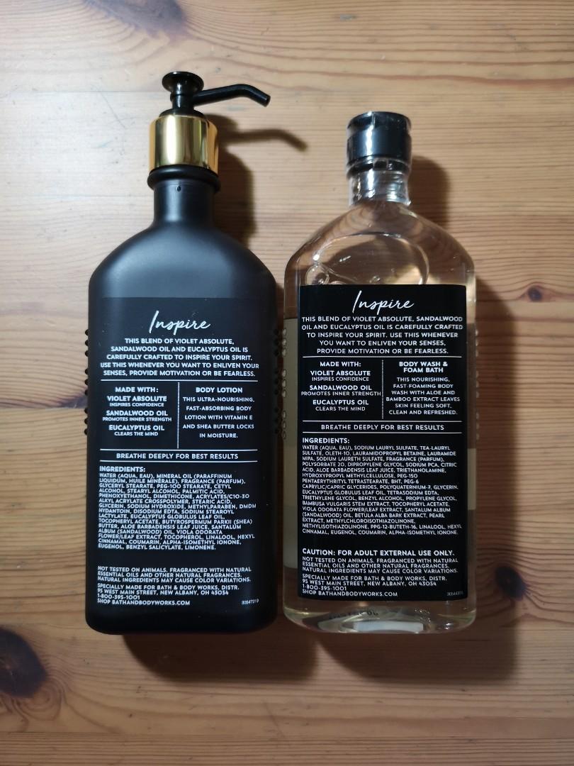 Bath And Body Works Inspire Violet Sandalwood Eucalyptus Items
