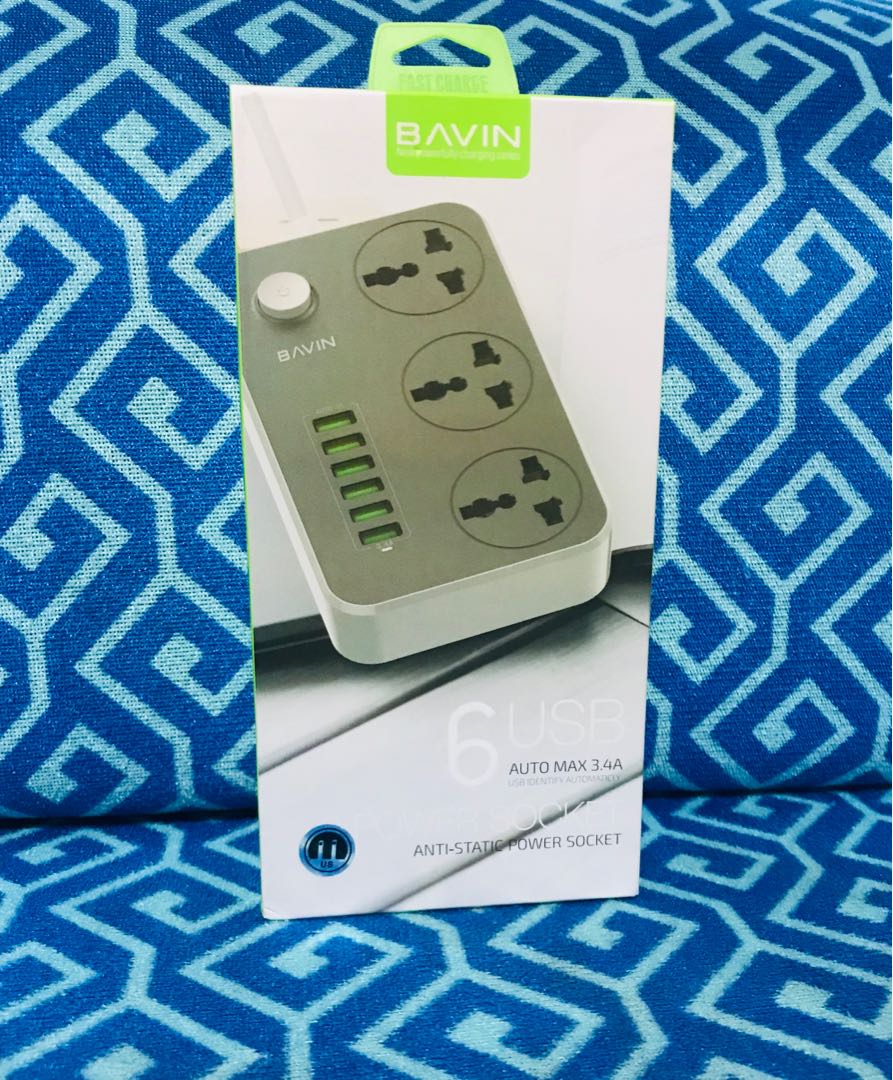 BAVIN 6 USB EXTENSION 3.4A 3 POWER SOCKET, TV & Home Appliances ...