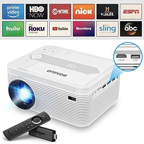 BIGASUO Bluetooth Full HD Projector Built in DVD Player, Portable Mini ...