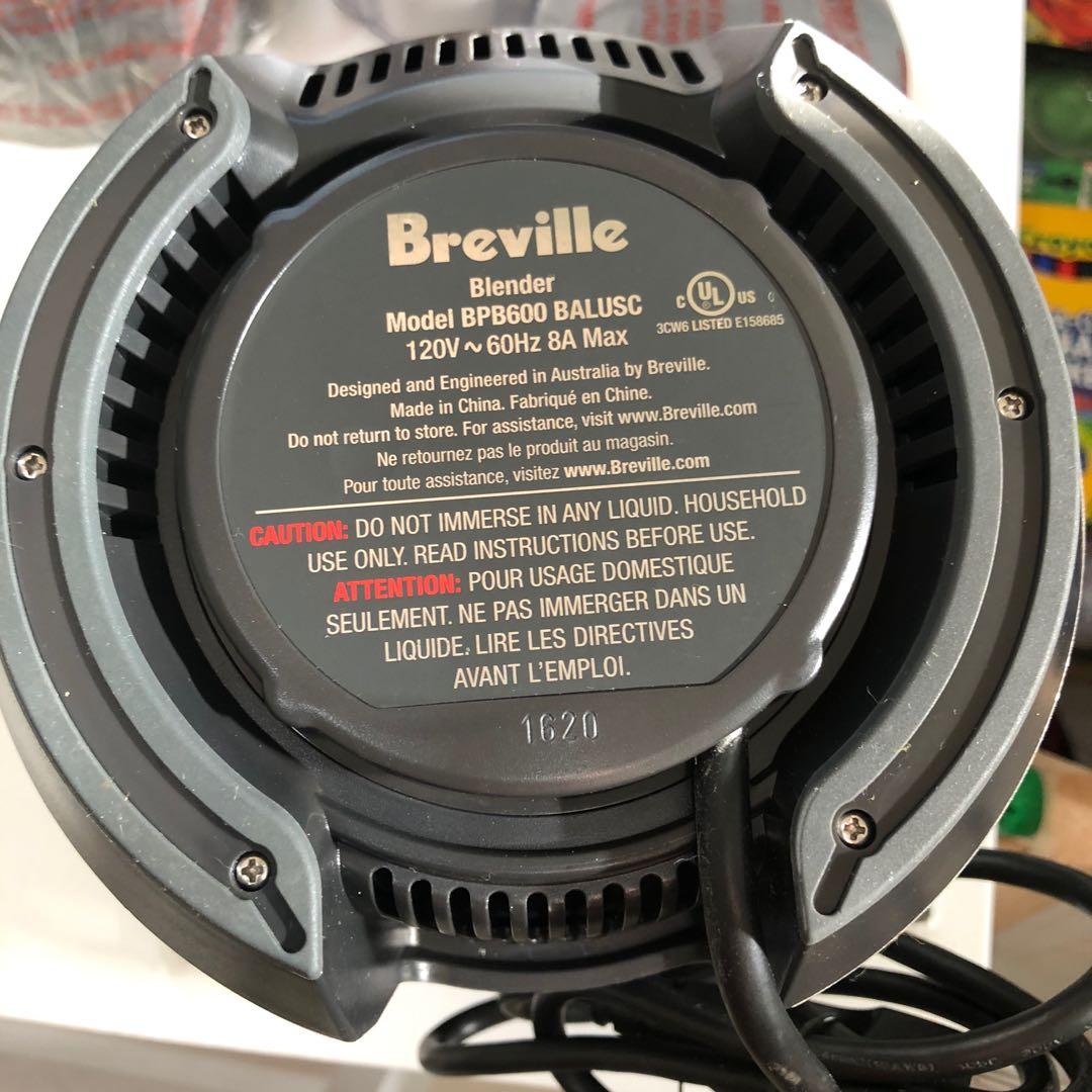 Breville Blender Model BPB600 BALUSC 120V~60Hz 8A Max, TV & Home ...