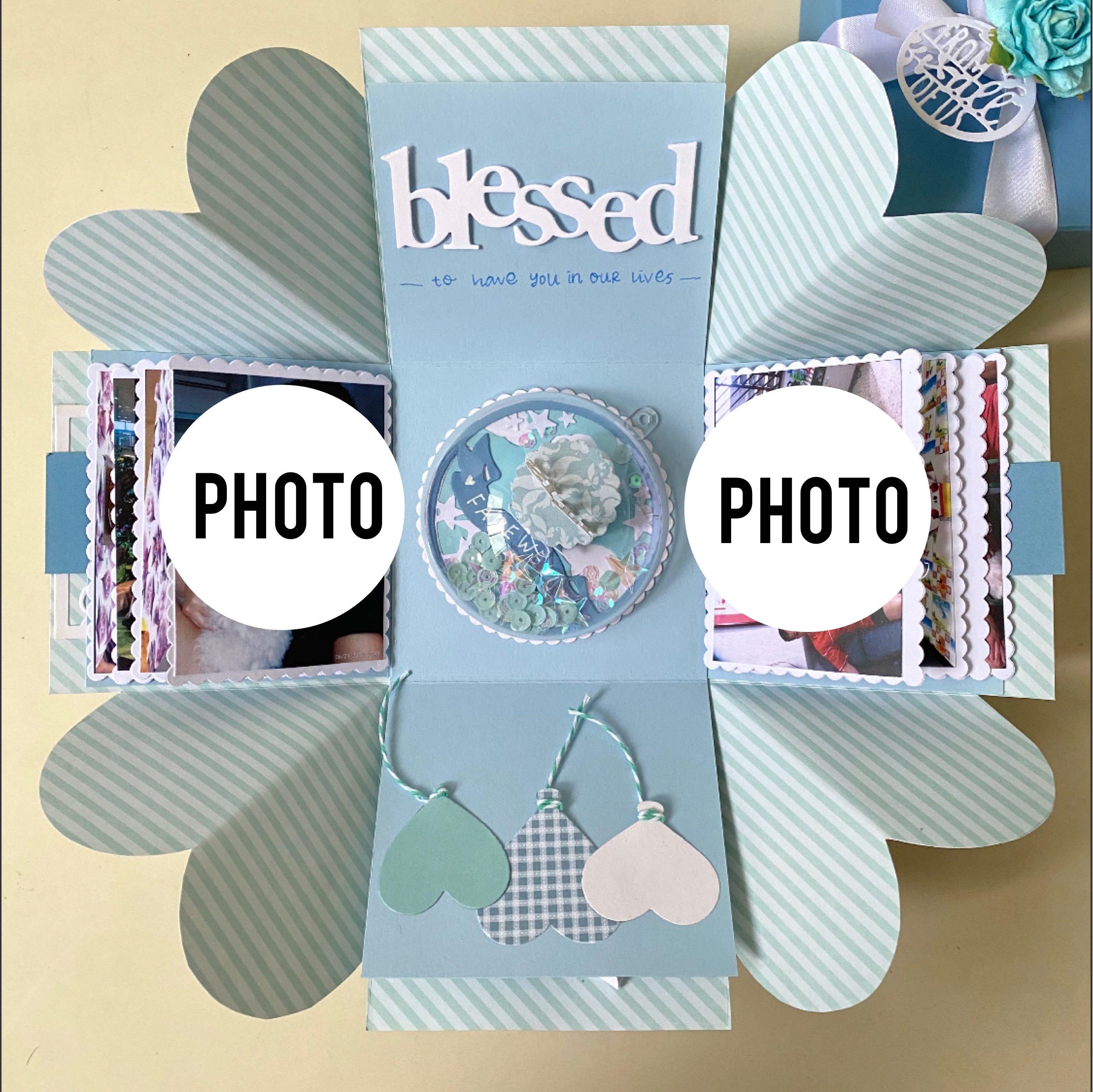 Farewell globe explosion surprise box card, Design & Craft, Handmade ...