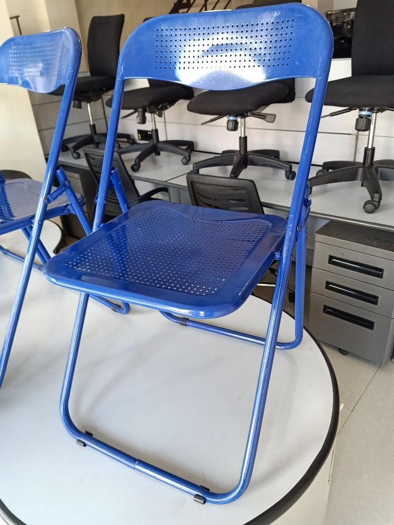 Foldable steel chair, Furniture & Home Living, Office Furniture ...