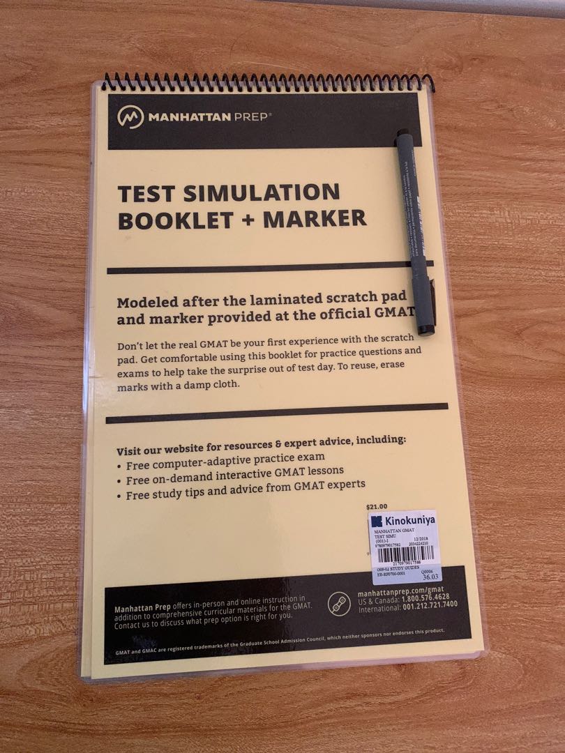 GMAT Simulation Booklet + Marker, Hobbies & Toys, Stationery & Craft ...