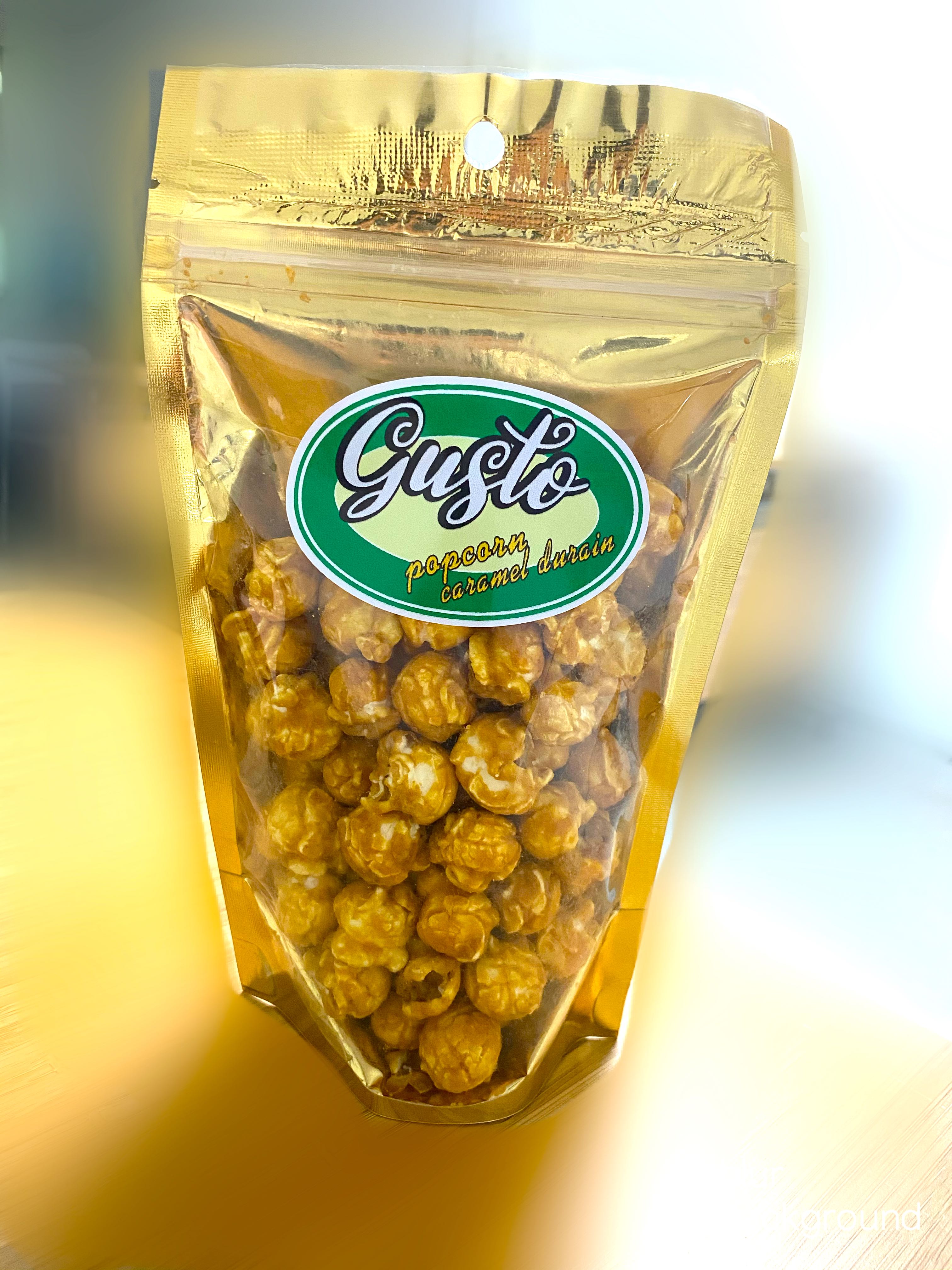 Gusto Durian Popcorn, Food & Drinks, Packaged & Instant Food on Carousell