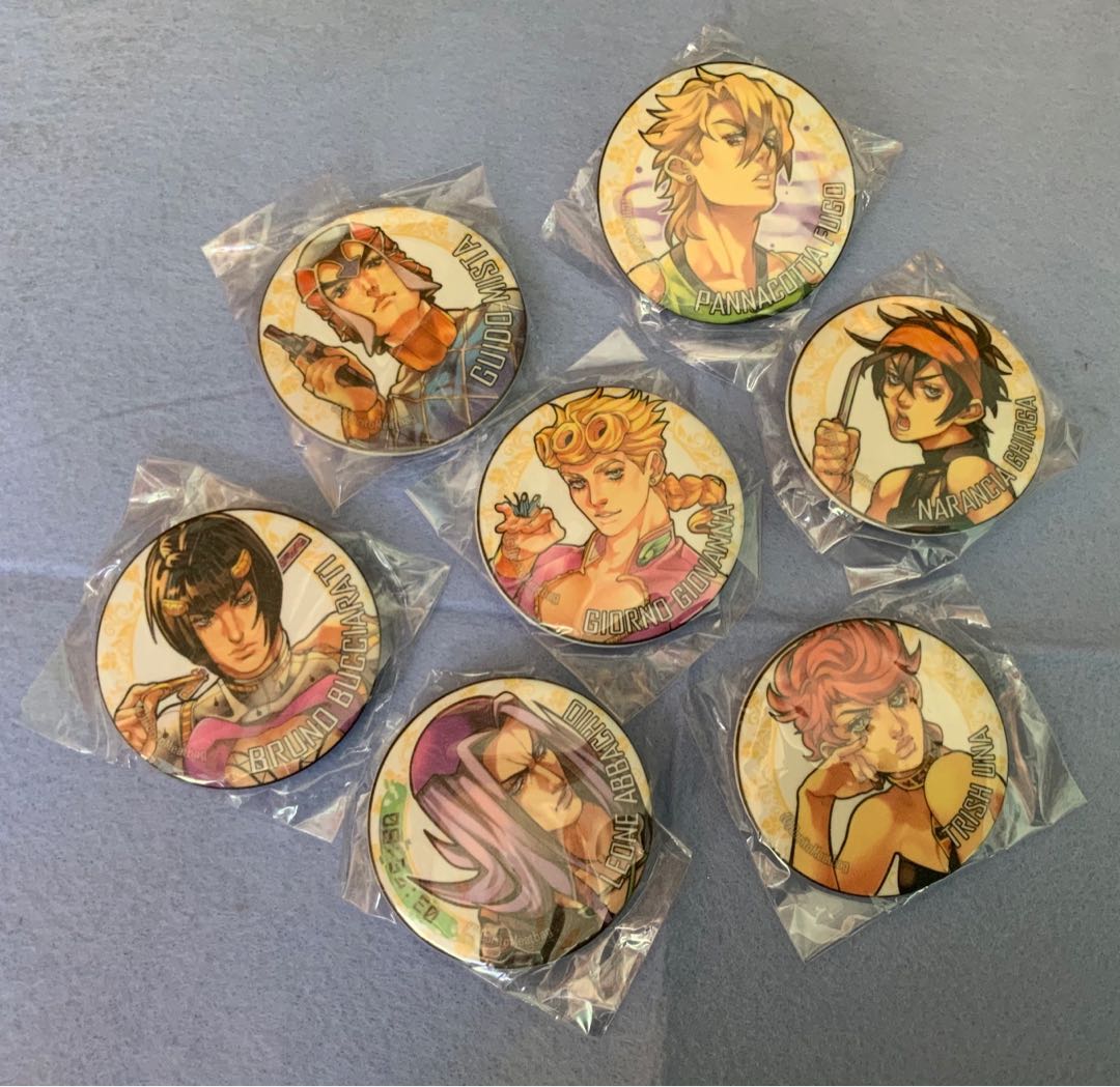 JJBA Badges/Pins, Hobbies & Toys, Memorabilia & Collectibles, Fan ...