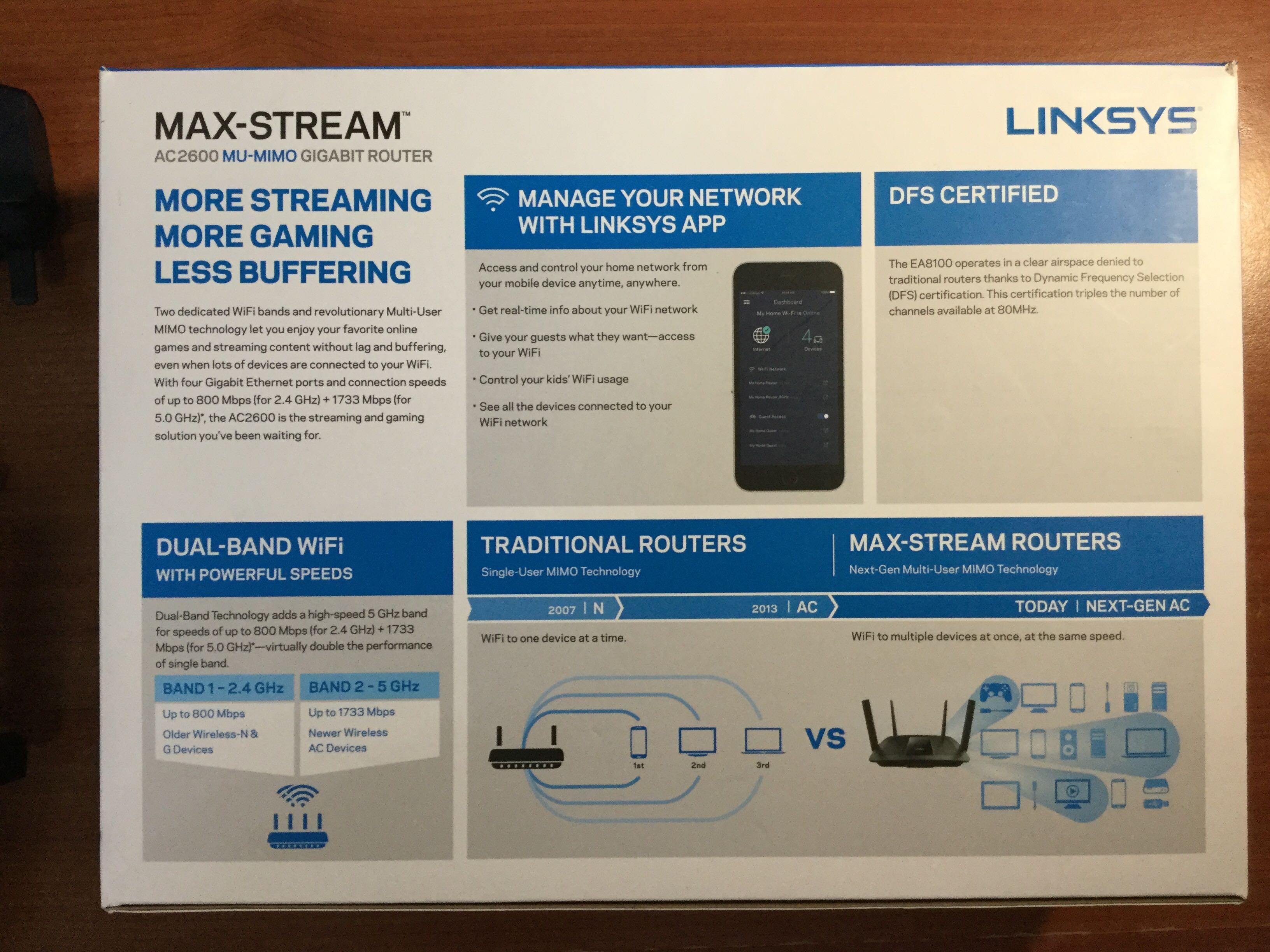 Linksys AC2600 MU MIMO router, Computers & Tech, Parts & Accessories ...