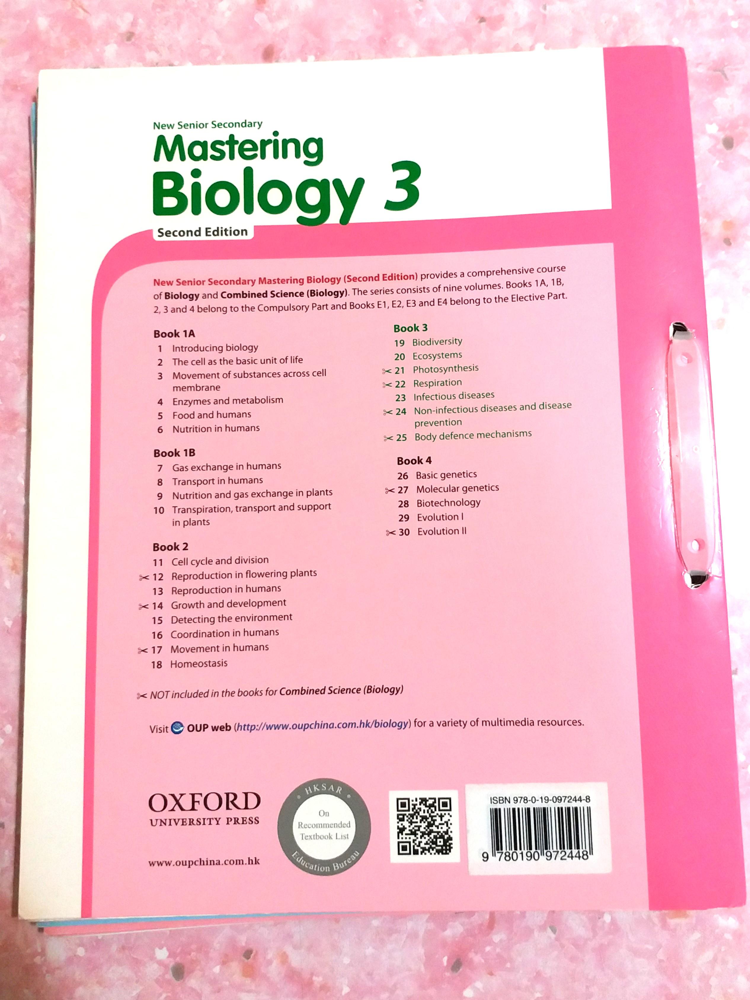 New Senior Secondary Mastering Biology Book 3, 興趣及遊戲, 書本 & 文具, 教科書 ...
