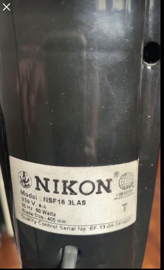 Nikon Electric Fan 16", Furniture & Home Living, Lighting & Fans, Fans ...