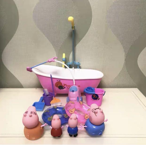 Peppa pig bath tub toys + real water shower flow, Babies & Kids, Baby ...