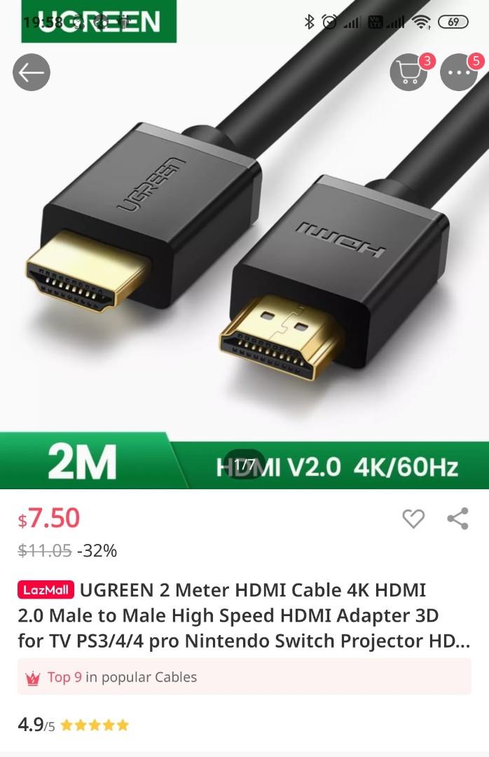 Ugreen HDMI 2.0 2M Cable 4K, Computers & Tech, Parts & Accessories ...