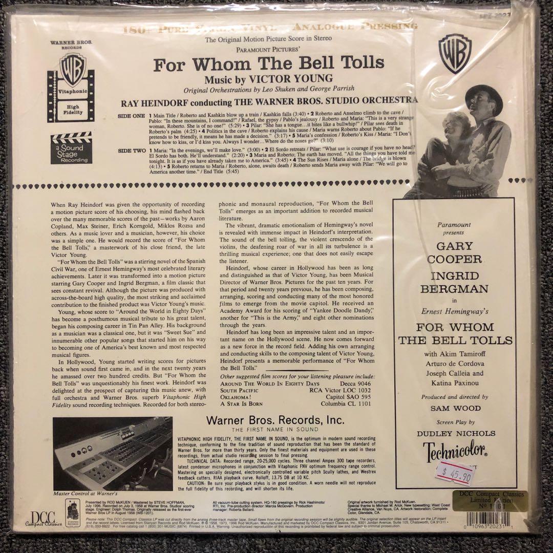 Victor Young From Whom The Bells Toll OST DCC 180g LP, Music & Media, CDs, DVDs & Other Media on ...