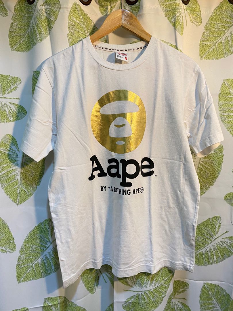 AAPE GOLD LOGO, Men's Fashion, Tops & Sets, Tshirts & Polo Shirts on ...