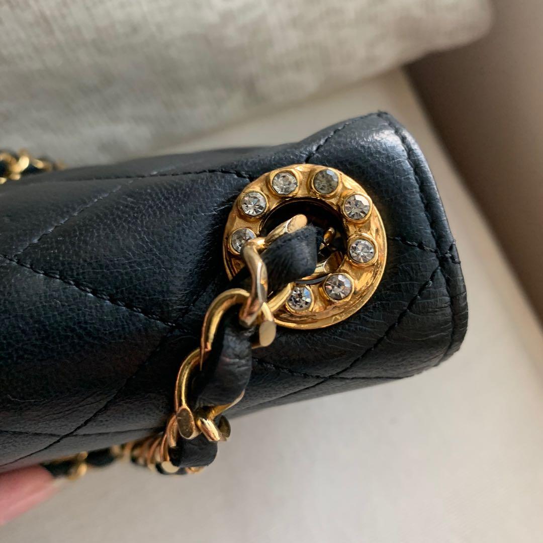 AUTHENTIC CHANEL Crystal Encrusted CC Mini Flap Bag, Luxury, Bags ...