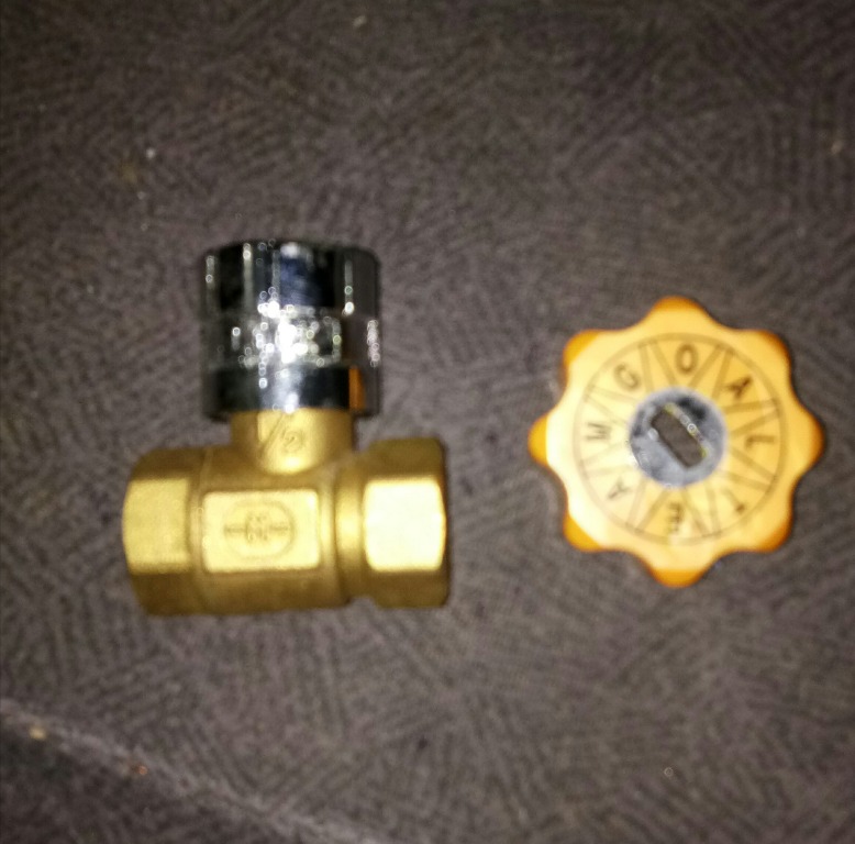 Brass Ball Valve with handwheel Lock 1/2" for WATER METER fittings ...