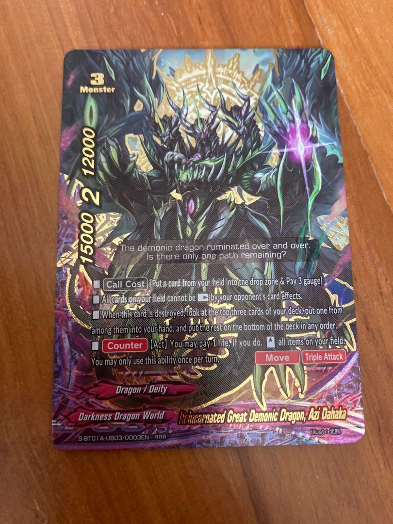 Buddyfight Triple RRR Azi Dahaka Set Dragon/Deity, Toys & Games, Board Games & Cards on Carousell