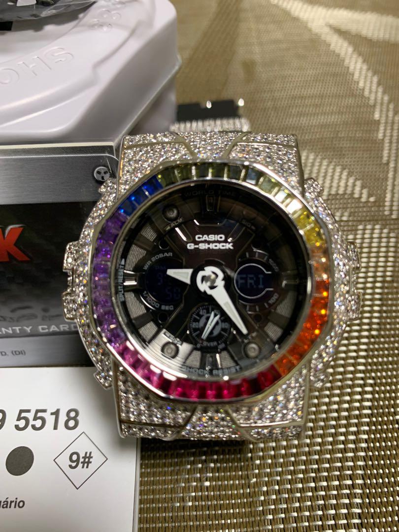 CASIO Mini G-Shock Bling Bling (Rainbow), Luxury, Watches on Carousell