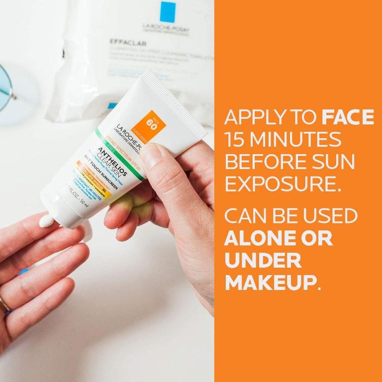 La Roche-Posay Anthelios Clear Skin Dry Touch Face Sunscreen SPF 60 ...