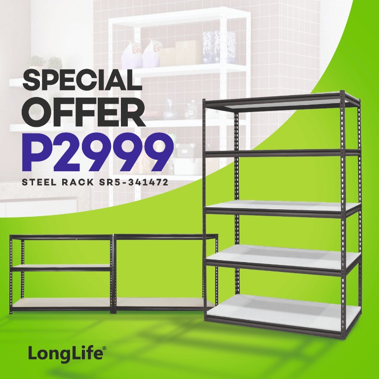 LONGLIFE SR5-341472 5 Layer/4 Tier Boltless Adjustable Rack with ...
