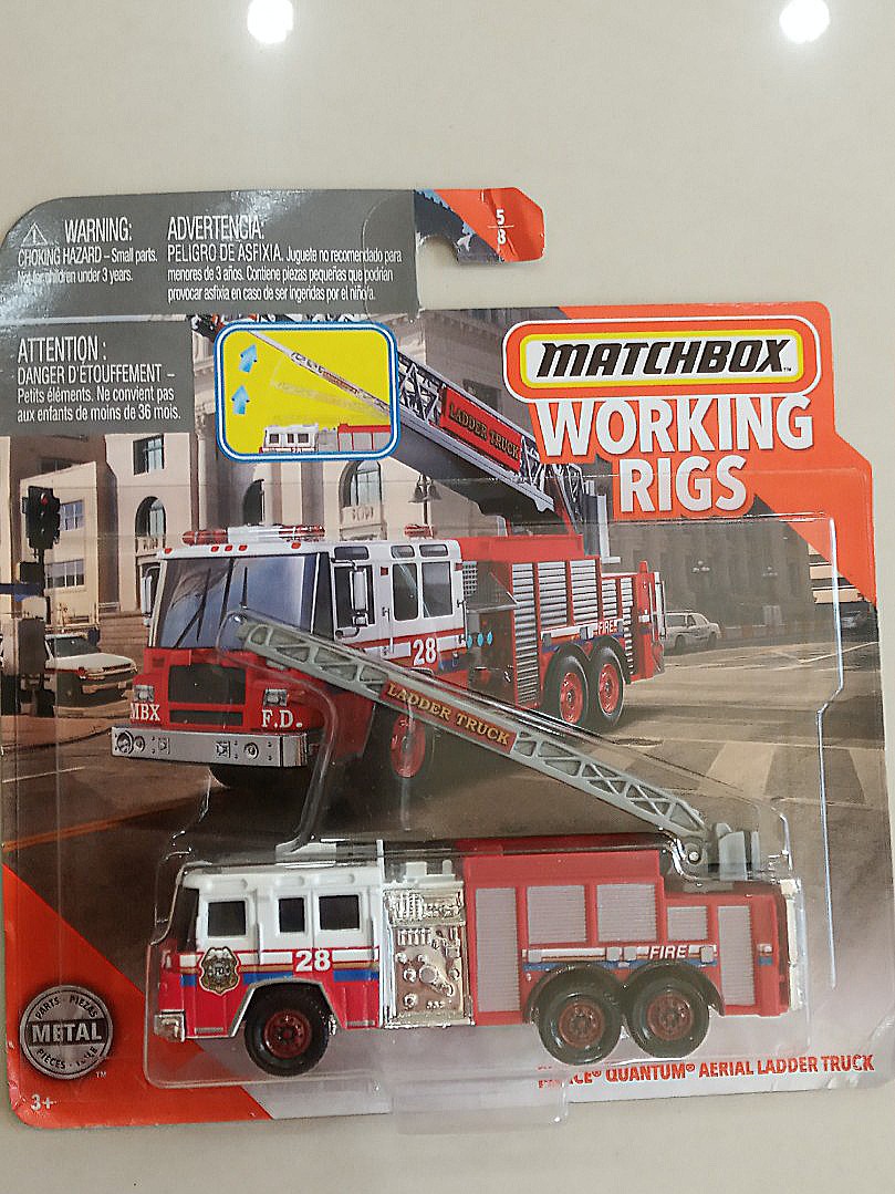 Matchbox Working Rigs Fire Engine Pierce Quantum Aerial Ladder Truck ...