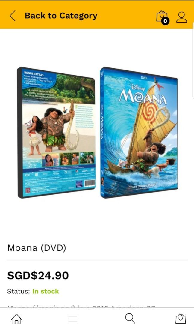 moana dvd, Hobbies & Toys, Music & Media, CDs & DVDs on Carousell