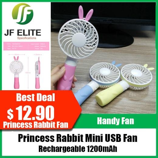 Princess Rabbit Mini USB Hand-Held Fan Handy Fan [READY STOCK ...