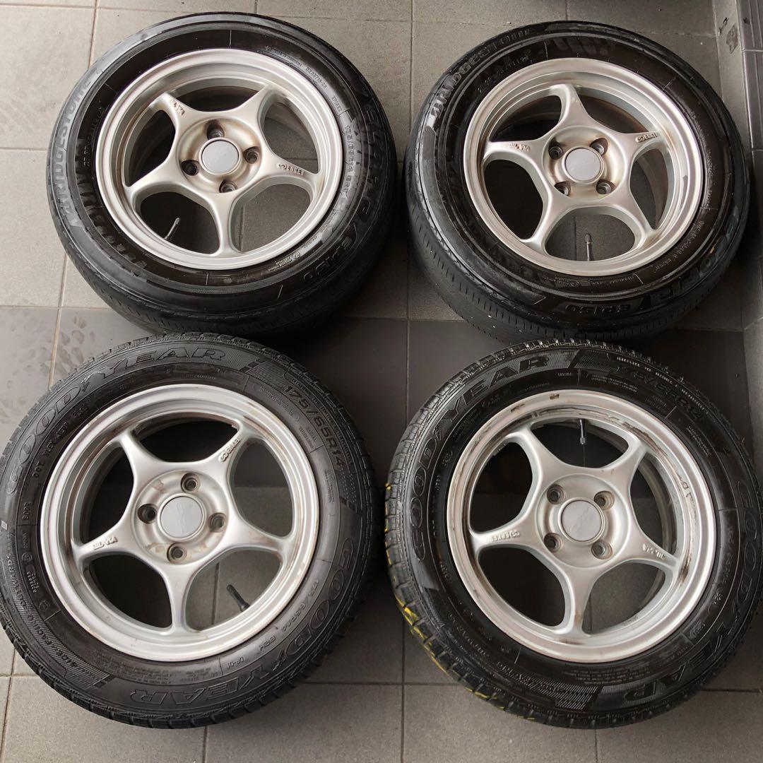 Sport Rim Enkei RPO1 14 inci pcd100, Auto Accessories on Carousell