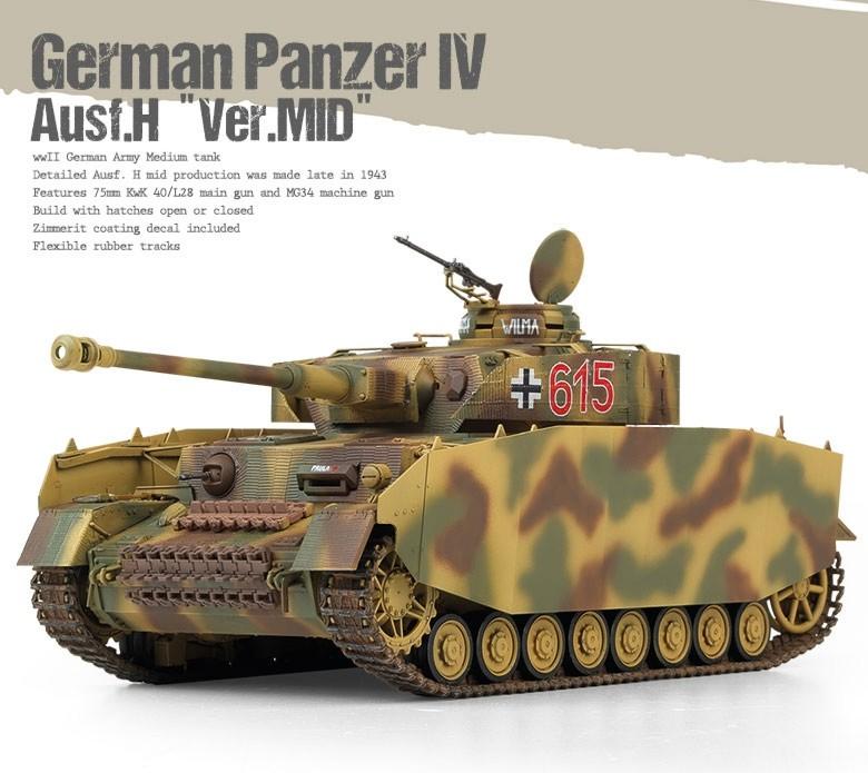 1/35 #13516 Academy German Panzer IV Ausf H Ver. Mid c/w Zimmerit ...