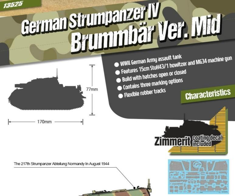 1/35 #13525 Academy German Sturmpanzer IV Brummbar Ver. Mid c/w ...