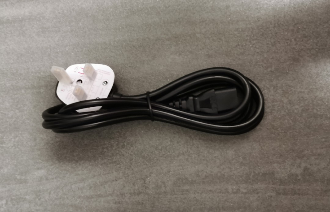 1.8m IEC female to 3 pin plug power cable, Computers & Tech, Parts ...