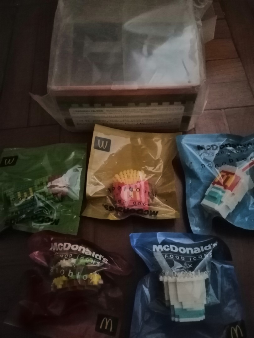 麥當勞 Nano Block Food Icons 一套5款 全新, 興趣及遊戲, 玩具 & 遊戲類 - Carousell