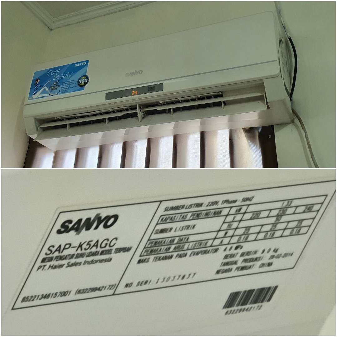 Air Conditioner Sanyo SAP-K5AGC 1/2PK AC SANYO, Elektronik, Lainnya di ...