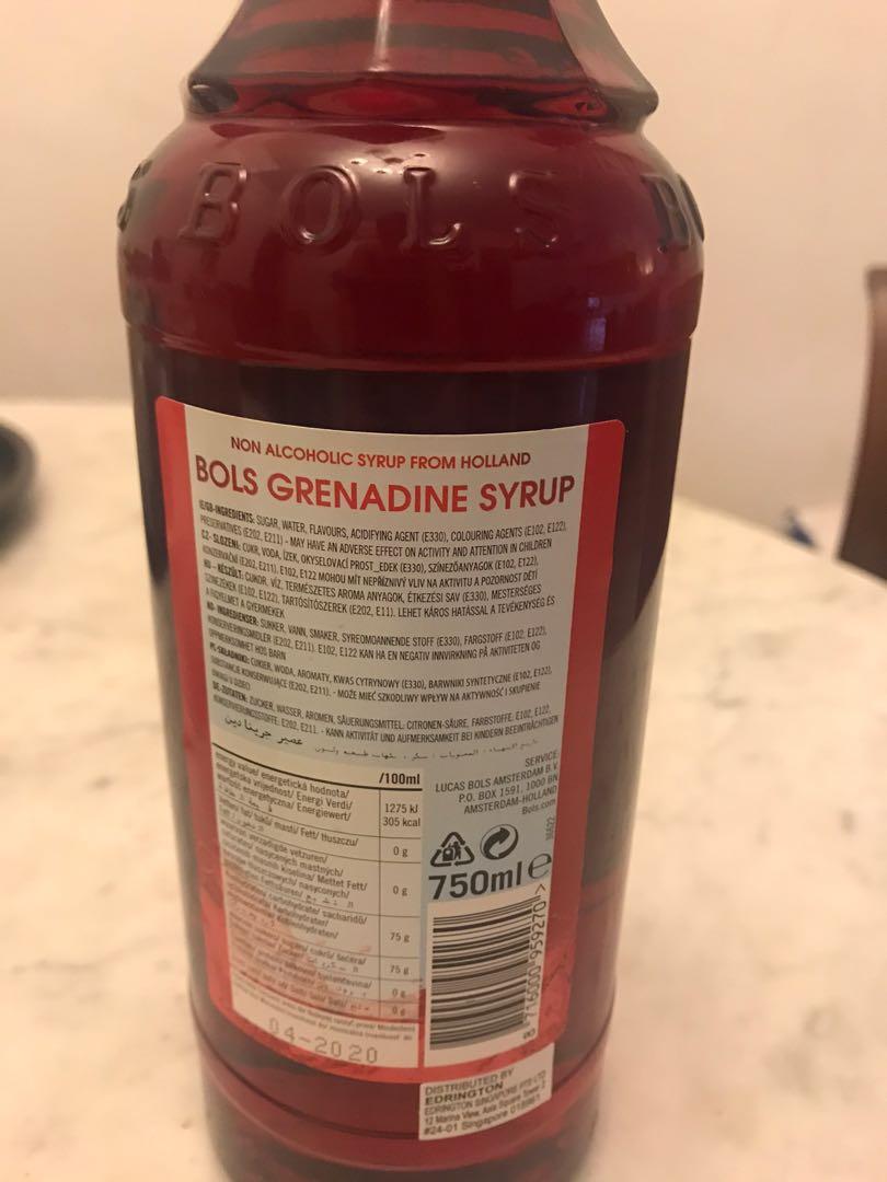 Bols Grenadine Syrup 750ml, Food & Drinks, Beverages on Carousell