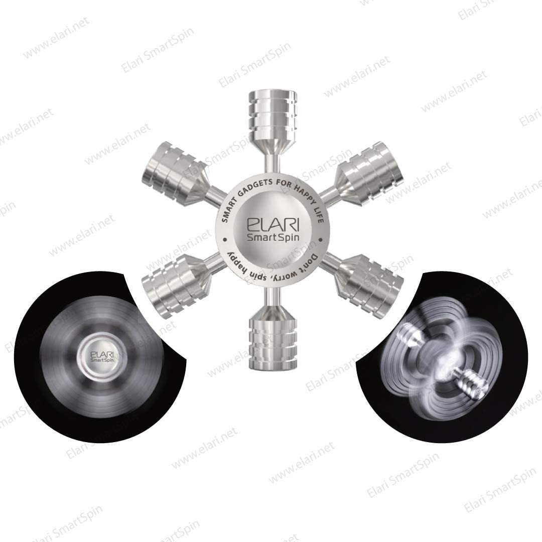 Elari SmartSpin Model X - World's first 3D Fidget Spinner (Silver) Stainless Steel Spinner for ...