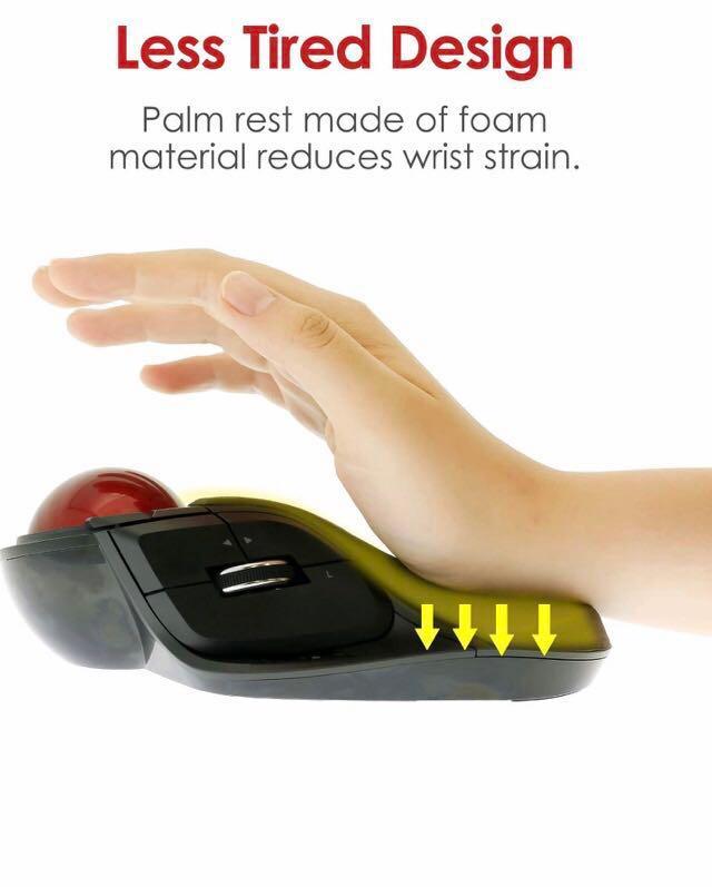 ELECOM M-HT1DRBK Wireless Trackball Mouse - Extra Large Ergonomic ...