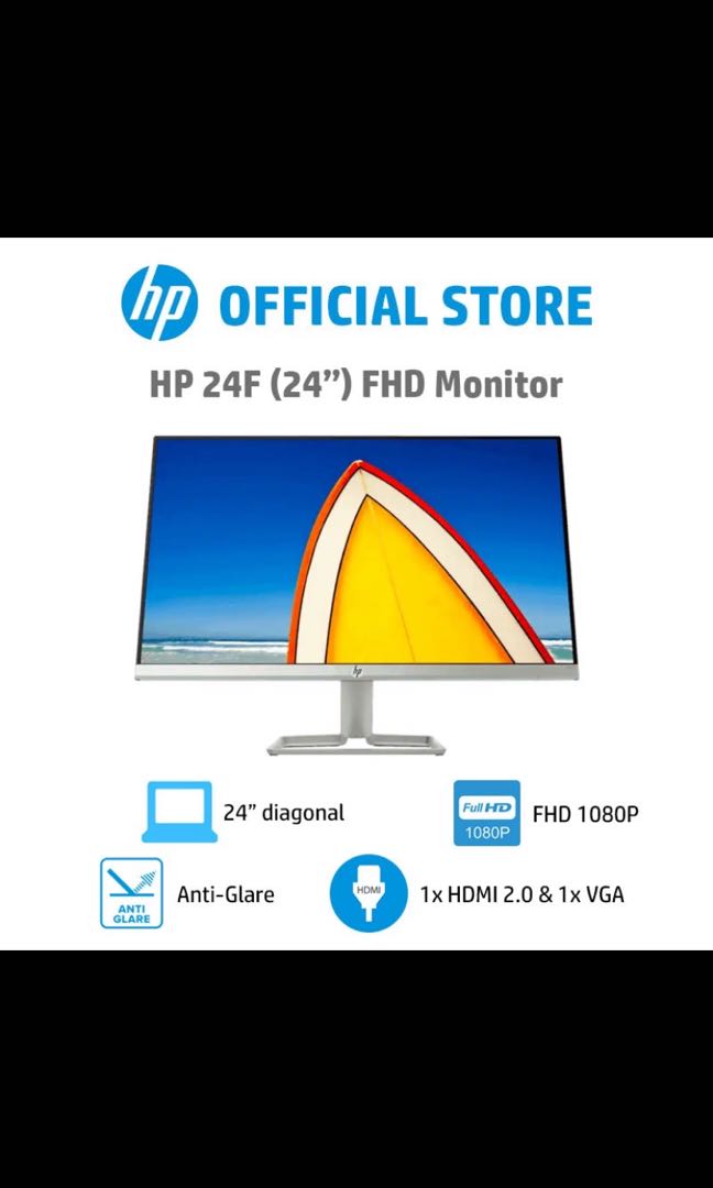 HP 24f 24-inch IPS LED FHD FreeSync Monitor - Natural Silver, Computers ...
