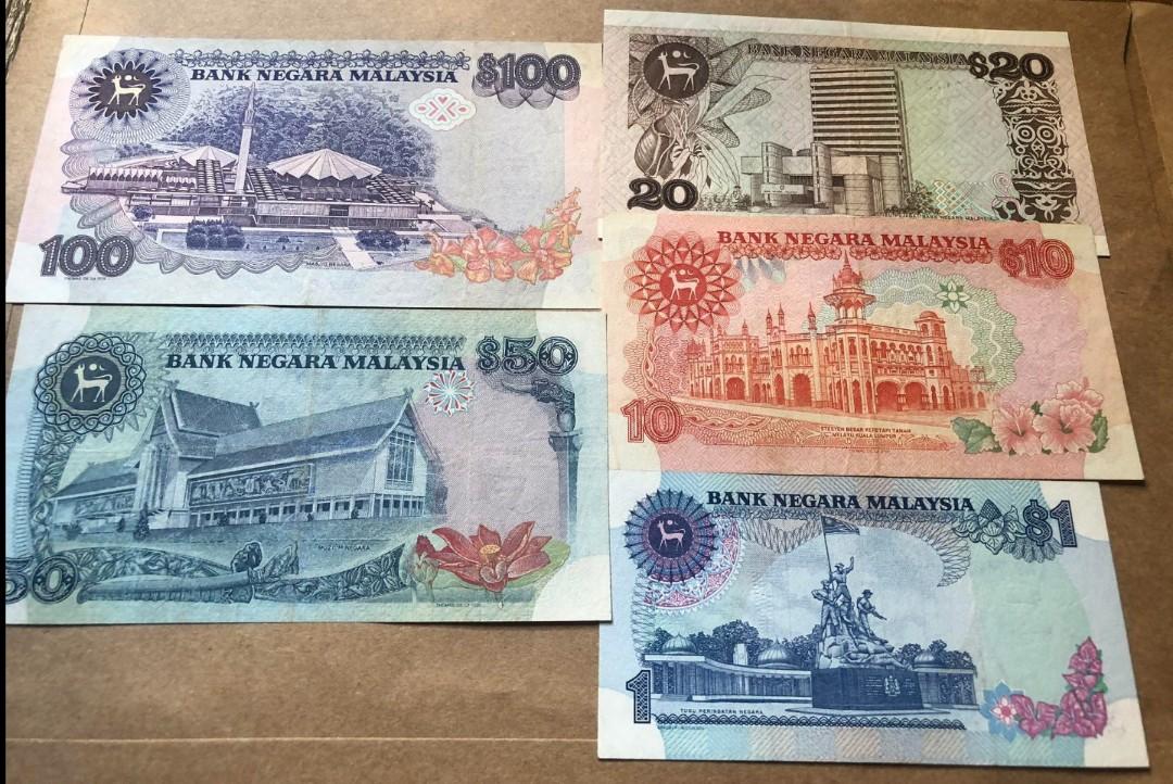 Malaysia 5th series 1 ,10, 20, 50 & 100 ringgit Banknote, Hobbies ...