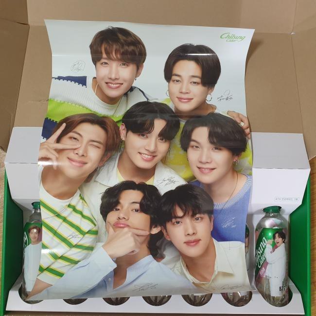 (PO) BTS x Chilsung Cider Peach 500ml*7ea Special Edition (with poster ...