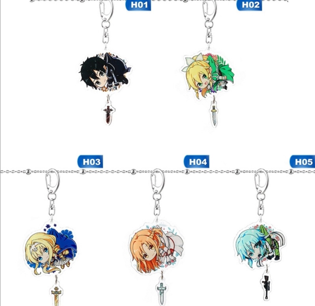 [po] sword art online keychains, Entertainment, J-pop on Carousell