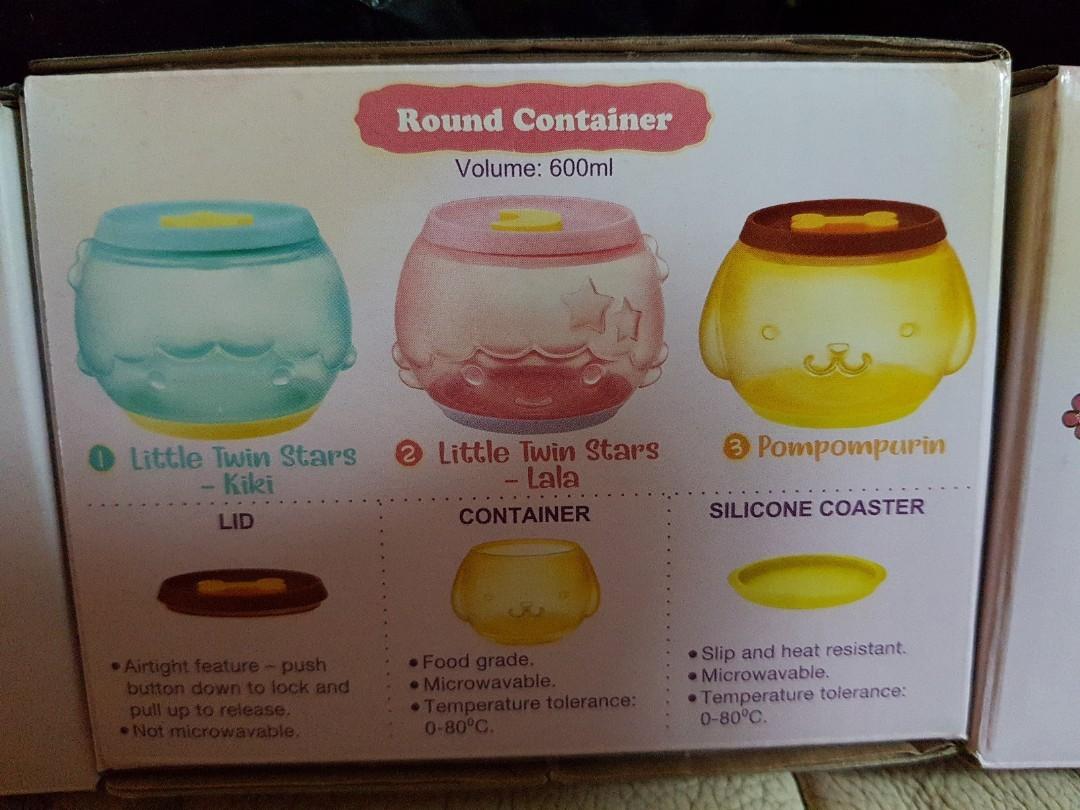 Sanrio Lock & Go double layer tupperware container set, Home Appliances ...