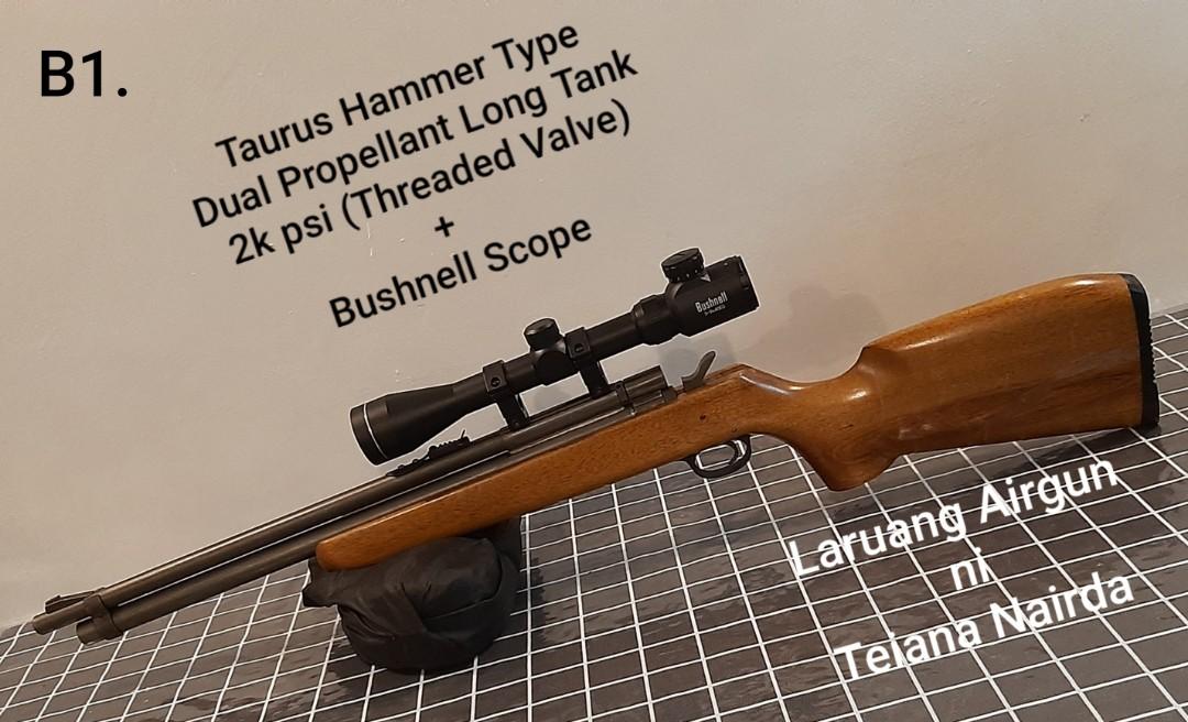 Taurus Airgun Long Tank Dual Propellant 2k psi Threaded Valve on stock ...