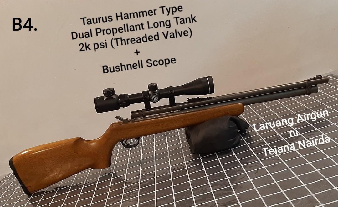 Taurus Airgun Long Tank Dual Propellant 2k psi Threaded Valve on stock ...