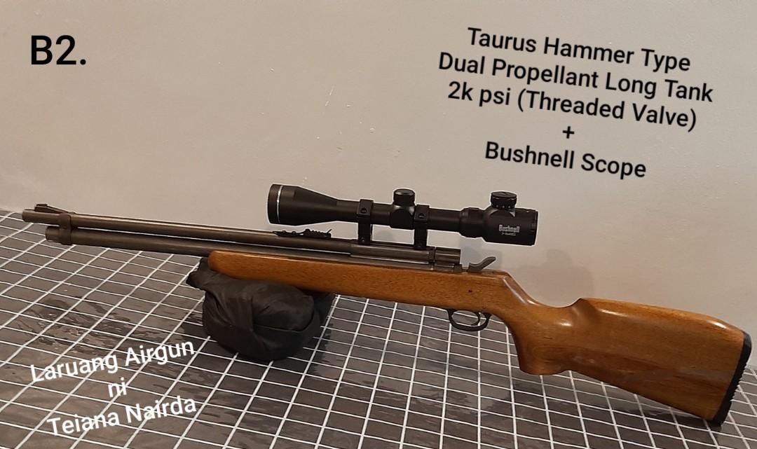 Taurus Airgun Long Tank Dual Propellant 2k psi Threaded Valve on stock ...