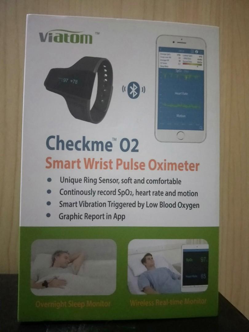 Viatom Checkme O2 Smart Wrist Pulse Oximeter, Health & Nutrition ...
