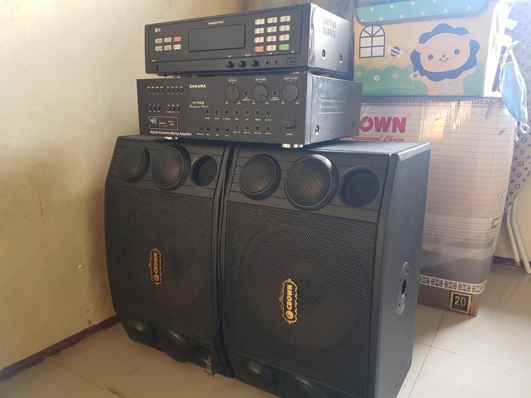 Videoke set crown spk,sakura amp tj player 335, Audio, Portable Music ...
