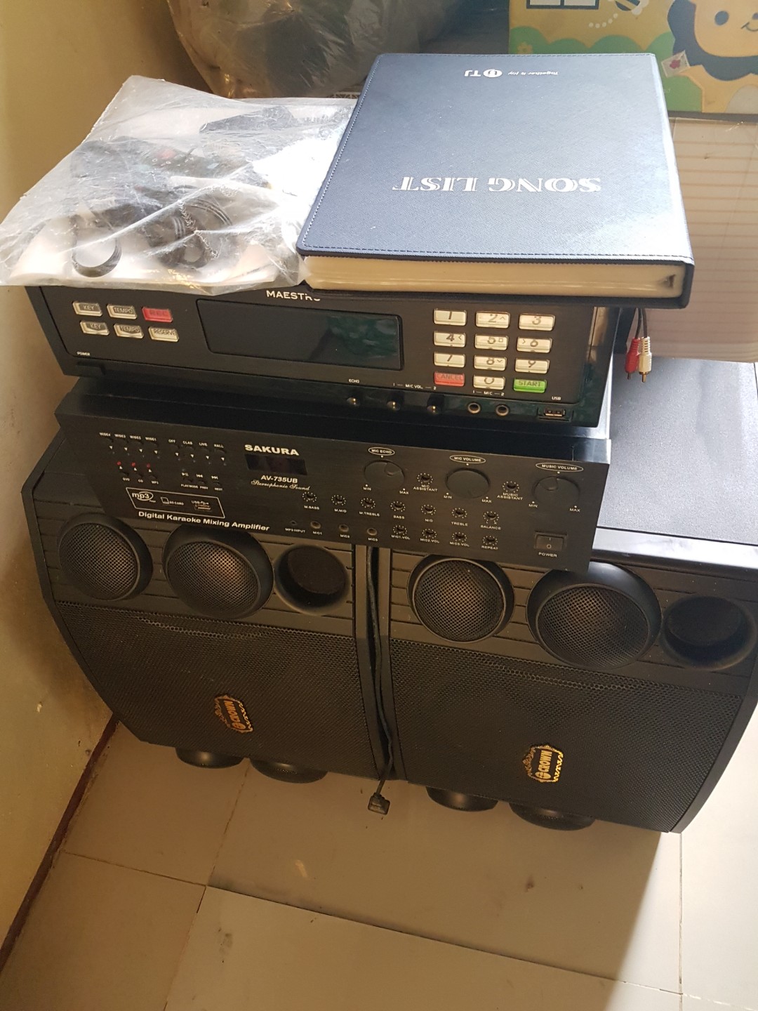 Videoke set crown spk,sakura amp tj player 335, Audio, Portable Music ...