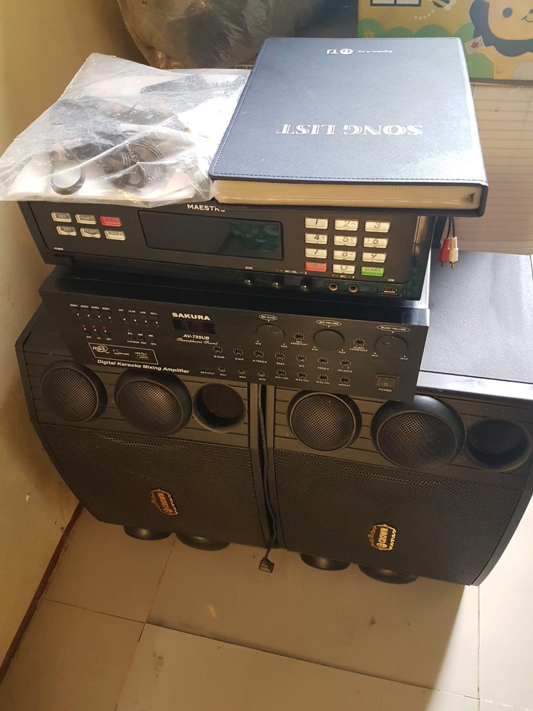 Videoke set crown spk,sakura amp tj player 335, Audio, Portable Music ...