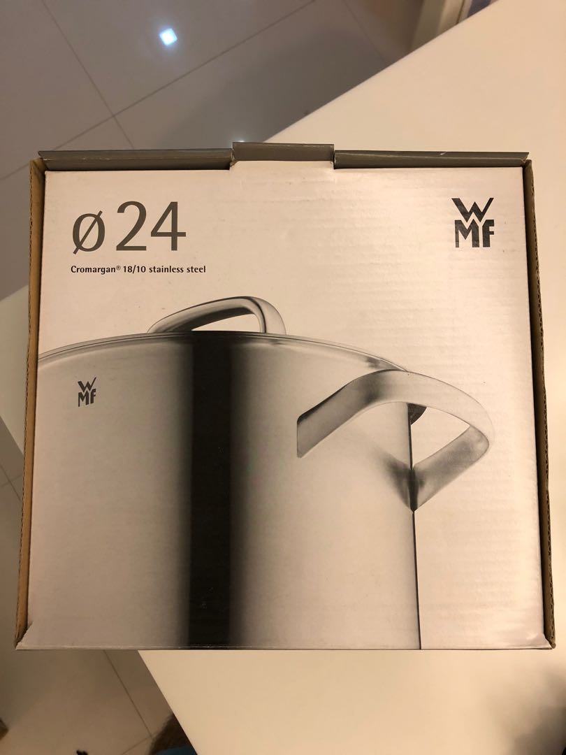 WMF 24cm stainless steel stock pot, Furniture & Home Living ...