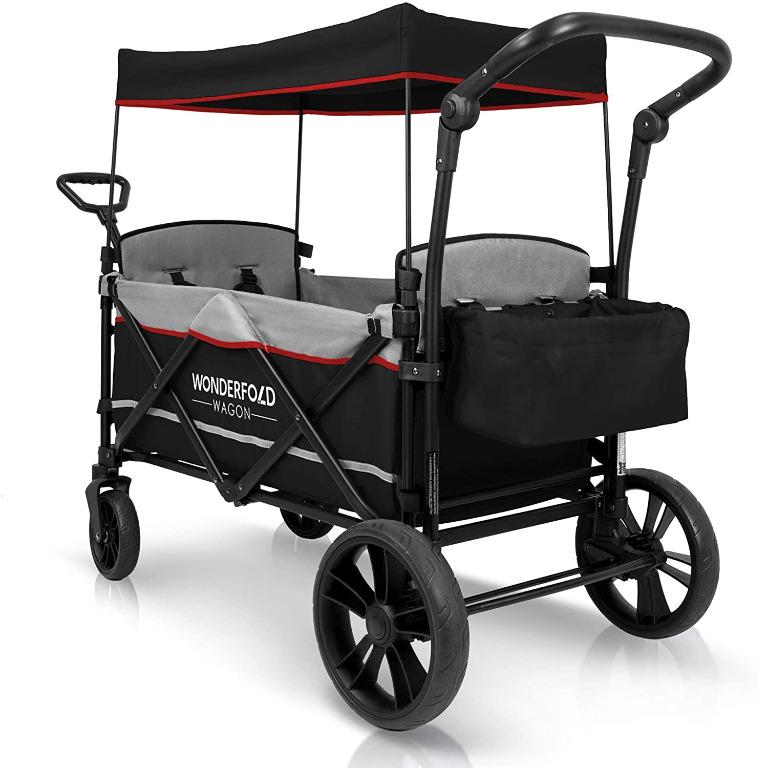 WonderFold Baby XL 2 Passenger Push Pull Twin Double Stroller Wagon ...